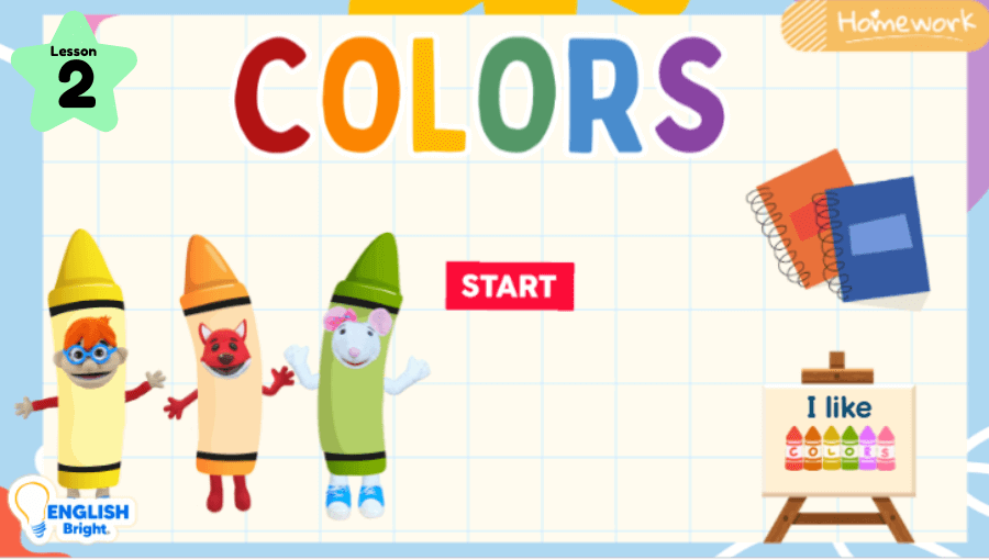 English Bright ESL - Color - green, yellow ESL Lesson Materials