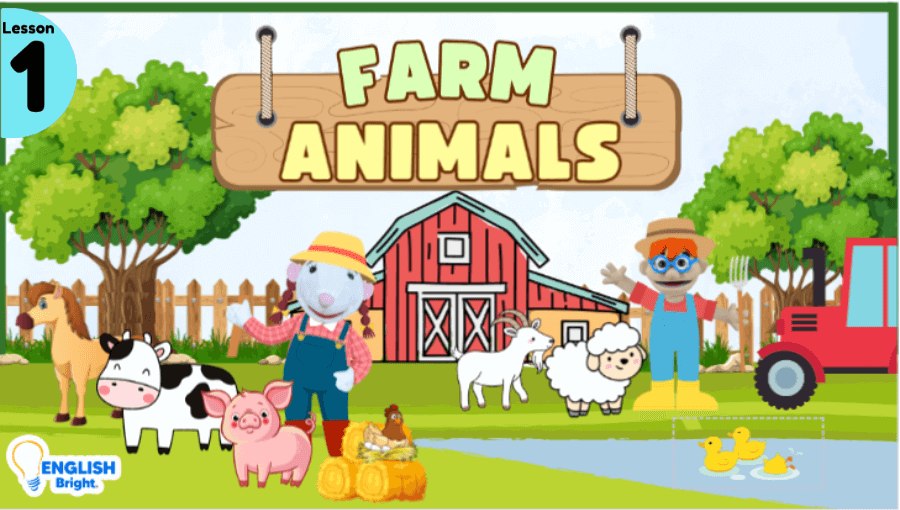 English Bright ESL - Farm Animals- pig, oink oink ESL Lesson Materials
