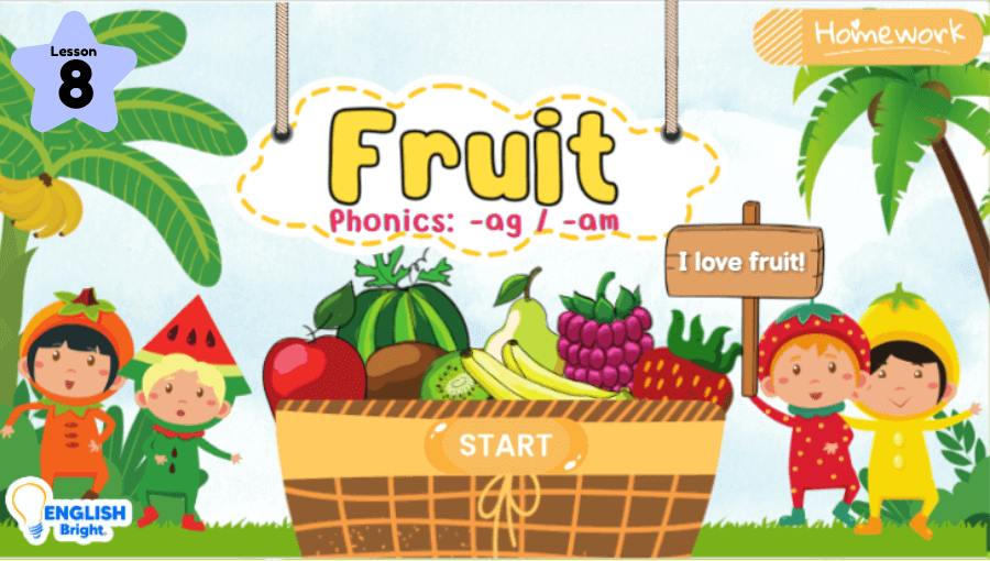 Peach Pear Pineapple ESL Fruits Vocabulary