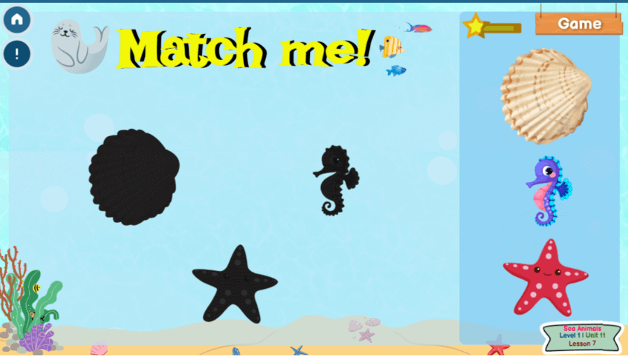 Sea Creatures Matching Game for ESL Students - Match Me