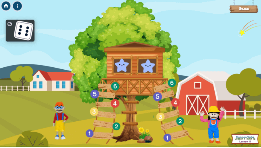 ESL Treehouse Race for Learning Fun - Treehouse Roll Race