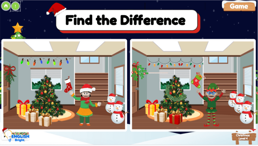 Christmas Find the Difference Game for Kids